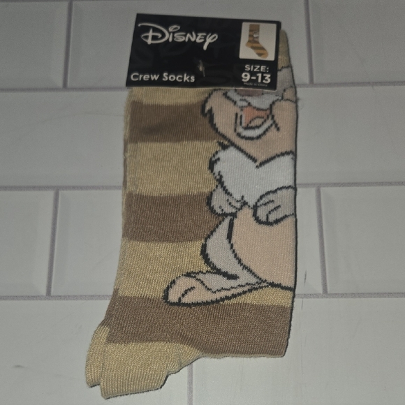 Disney | Underwear & Socks | Disney Thumper Crew Socks Brown And Tan ...